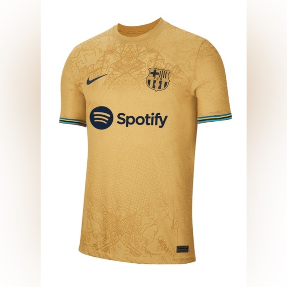 Nike | Shirts | New Nike Mens Lewandowski Gold Barcelona 22223 Away ...